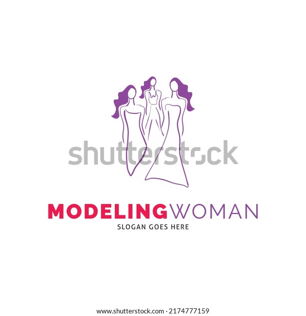 Modeling Woman Icon Vector Logo Template Stock Vector (Royalty Free ...