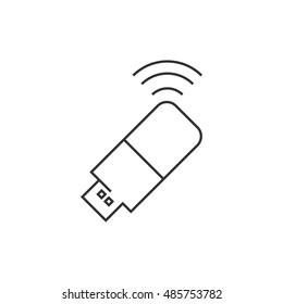 Modem Icon Thin Outline Style Internet Stock Vector (Royalty Free ...