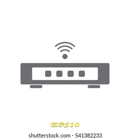 Vektor Stok Router Icon Logo Design Vector Template (Tanpa Royalti ...