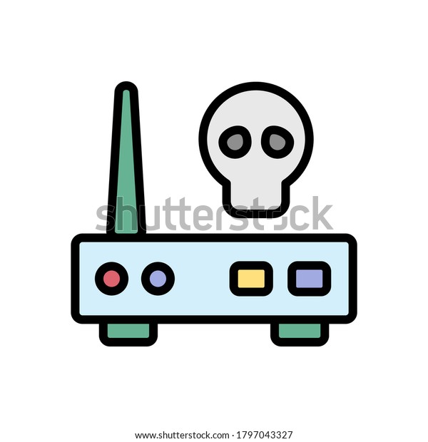 Modem Skull Cyber Icon Simple Color Stock Vector (Royalty Free ...