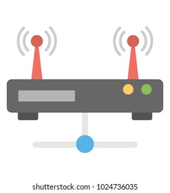 Modem Wifi Signals Representing Wireless Database Stock Vector (Royalty ...