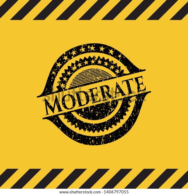 Moderate Inside Warning Sign Black Grunge Stock Vector (Royalty Free ...
