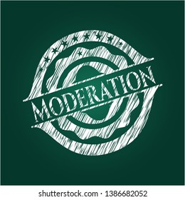 Moderation Chalk Emblem Written On Blackboard Stock Vector (Royalty ...