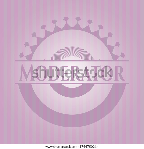Moderator Badge Pink Background Vector Illustration Stock Vector ...