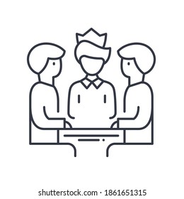 Moderator Icon Linear Isolated Illustration Thin Stock Vector (Royalty ...
