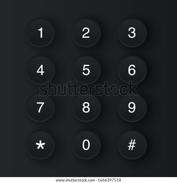 Modern 3d Dial Pad Darkmode Design Stock Vector (Royalty Free ...