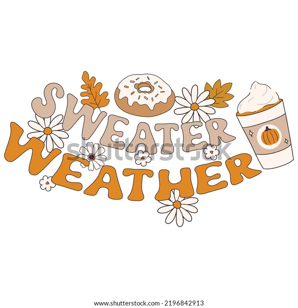 Modern 70s Retro Autumn Fall Thanksgiving Stock Vector (Royalty Free ...