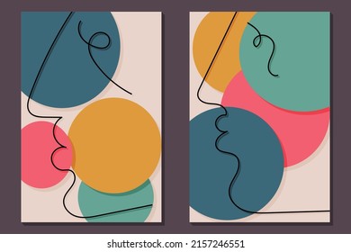Modern Abstract Art Face Set Abstract Stock Vector (Royalty Free ...