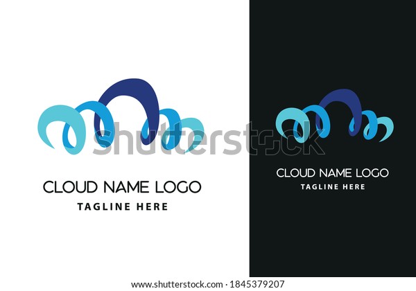 Modern Abstract Cloud Icon Logo Design Stock Vector (Royalty Free ...