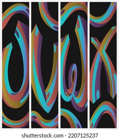 Modern Abstract Fonts Rectangle Posters Headlines Stock Vector (Royalty ...