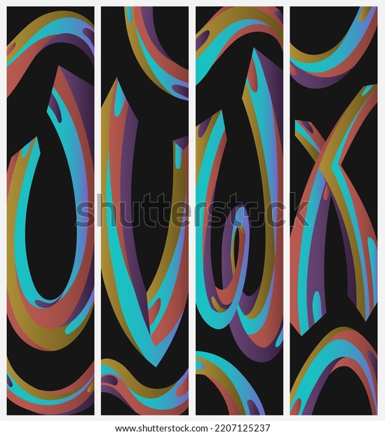 Modern Abstract Fonts Rectangle Posters Headlines Stock Vector (Royalty ...