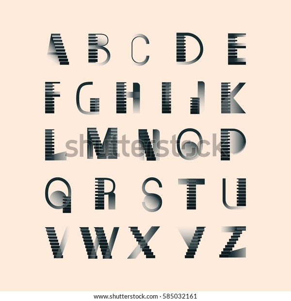 Modern Abstract Geometric Font Typescript English: Stock-Vektorgrafik ...