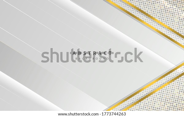 Modern Abstract Gold Line Silver Background Stock Vector (Royalty Free ...