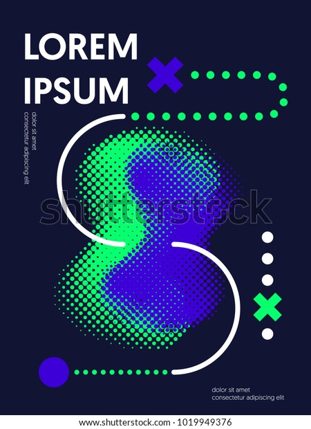 Modern Abstract Halftone Poster Template Background Stock Vector ...