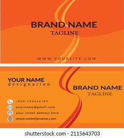 Modern Abstract Orange Background Business Card Stock Vector (Royalty ...