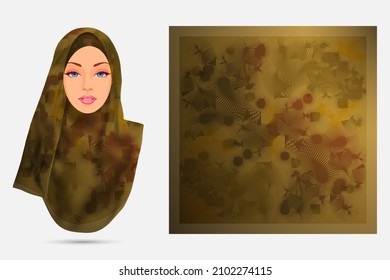 Modern Abstract Pattern Hijab Design Illustration Stock Vector (Royalty ...