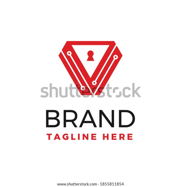 Modern Abstract Style Triangle Lock Inside Stock Vector (Royalty Free ...