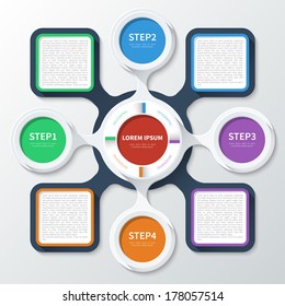 Modern Abstract Symmetrical Infographics Templatevector Illustration ...