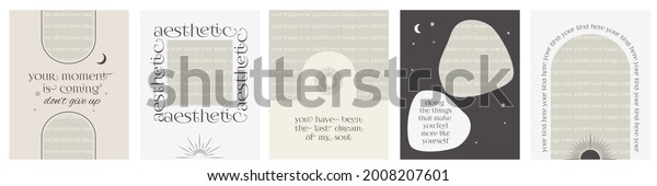 Modern Aesthetic Post Template Design Backgrounds Stock Vector (Royalty ...
