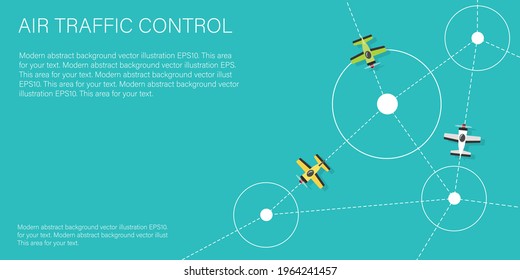 Modern Air Traffic Control Concept Flat Stock Vector (Royalty Free ...