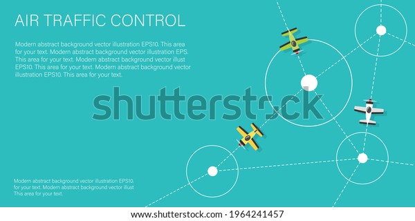 Modern Air Traffic Control Concept Flat Stock Vector (Royalty Free ...