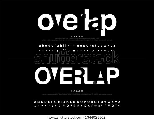 modern alphabet font overlap style. calligraphy black color fonts ...