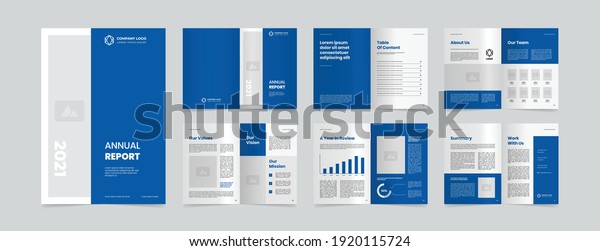 Modern Annual Report Layout Design Template Stock Vector (Royalty Free ...