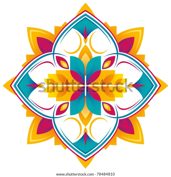 Modern Arabesque Colorful Shapes Vector Illustration Stock Vector ...
