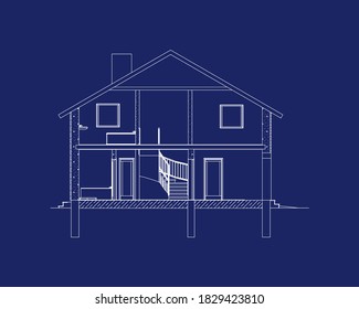 Modern Architectural Background Crosssection House Vector Stock Vector ...