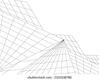 Modern Architecture Abstract Drawing Vector Illustration Stock Vector (Royalty Free) 2103338780 ...