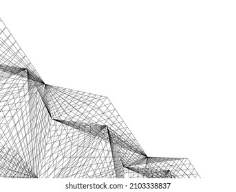 Modern Architecture Abstract Drawing Vector Illustration Stock Vector (Royalty Free) 2103338837 ...