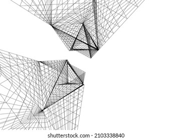 Modern Architecture Abstract Drawing Vector Illustration Stock Vector (Royalty Free) 2103338840 ...