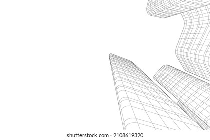 Modern Architecture Drawing Vector Illustration Stock Vector (Royalty ...