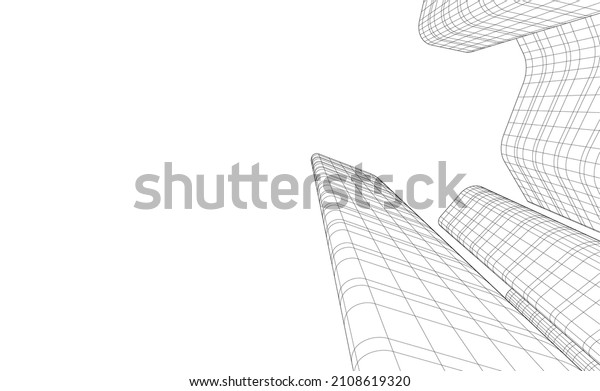 Modern Architecture Drawing Vector Illustration Stock Vector (Royalty ...