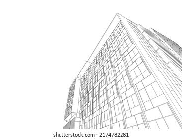Modern Architecture Vector 3d Illustration Stock Vector (Royalty Free ...