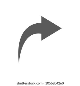 Modern Arrow Turning Right Stock Vector (Royalty Free) 1056204260 ...