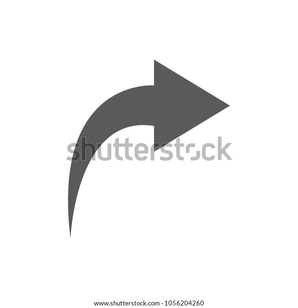 Modern Arrow Turning Right Stock Vector (Royalty Free) 1056204260 ...