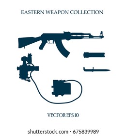 Vektor Stok Disassembly Soviet Assault Rifle Vector Image (Tanpa ...