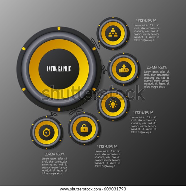 Modern Audio System Speakers Infographic Template Stock Vector (Royalty ...