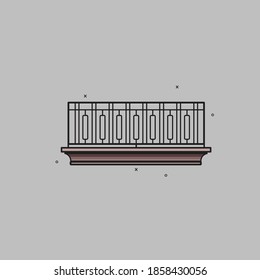 Set Balcony Railing Vintage Modern Home Stock Vector (Royalty Free ...