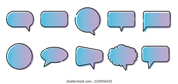 Modern Ballon Bubble Speech Set Shape Stock Vector (Royalty Free ...