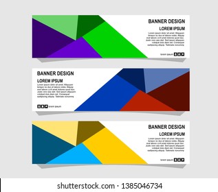 Modern Banner Design Three Color Choices Stock Vector (Royalty Free ...