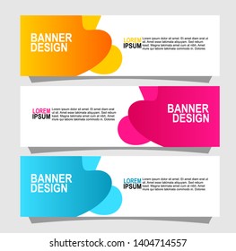 Modern Banner Design Three Color Choices Stock Vector (Royalty Free ...