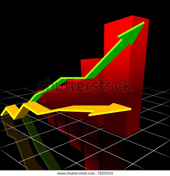 Modern Bar Chart Green Yellow Arrow Stock Vector (Royalty Free) 7820356 ...
