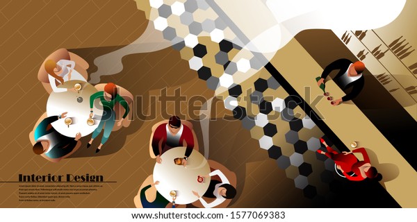 Modern Bar Interior Design Top View Stock Vector (Royalty Free ...