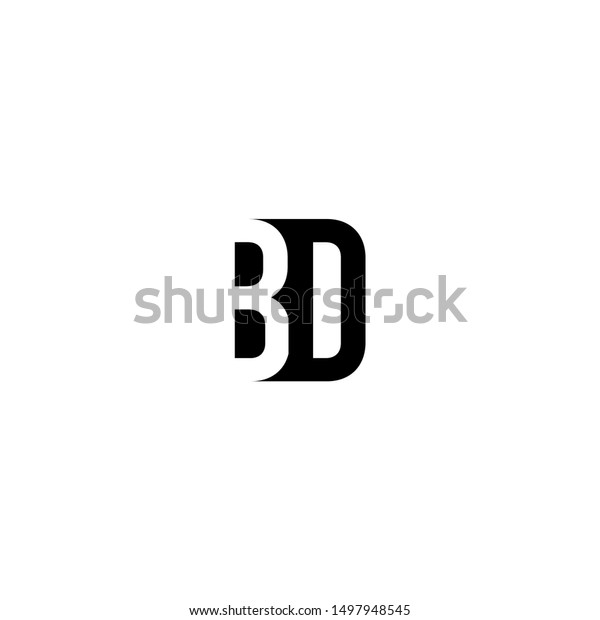 Modern Bd Logo Letters On Shadow Stock Vector (Royalty Free) 1497948545