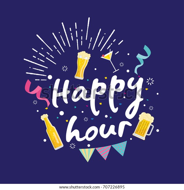 Modern Beer Happy Hour Card Illustration Stock Vector (Royalty Free ...