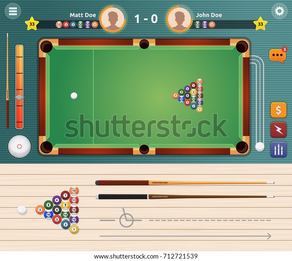 Modern Billiard Table Game Asset User Stock Vector (Royalty Free) 712721539