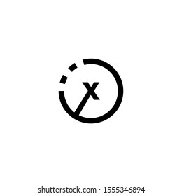 Modern Black Circle X Logotype Simple Stock Vector (Royalty Free ...