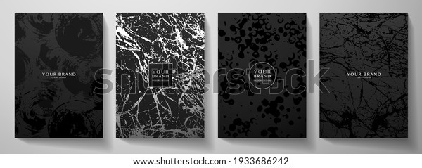 Modern Black Cover Design Set Creative Stock Vector (Royalty Free ...